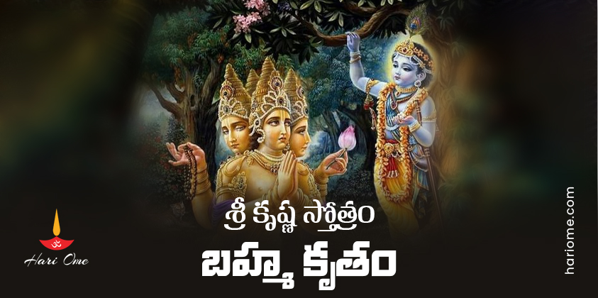 Sri Krishna Stotram (Brahma Krutam) Telugu Lyrics PDF • Hari Ome